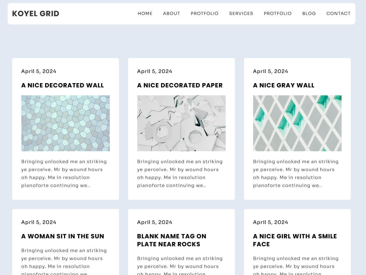 Koyel Grid Personal Blog Wordpress Theme - Ashathemes